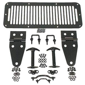 rugged ridge 11201.01 hood kit, black; 78-95 jeep cj/wrangler yj