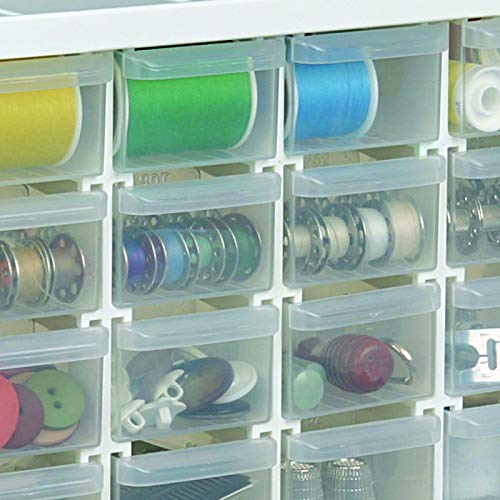 ArtBin 6830PC Store-In-Drawer Cabinets - Wall Mountable Storage Cabinet with 30 Drawers, Art & Craft Organizer, Clear/White