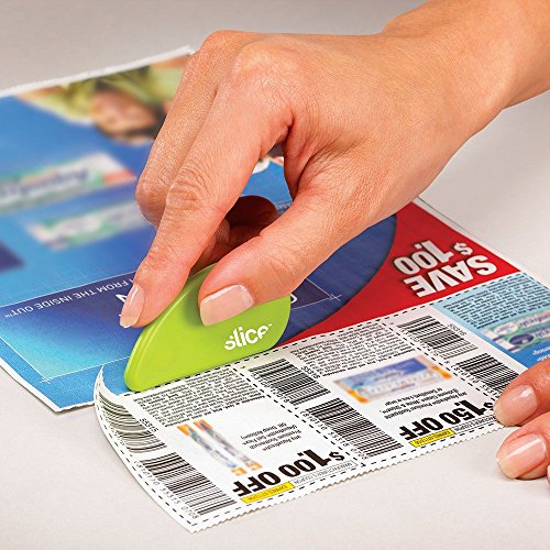 Slice Ceramic Blade, Safety Cutter Finger Friendly, Cuts Blister Packaging, Paper & Ideal for Outline Trims of Shapes or Coupons, 1 Pack, Green