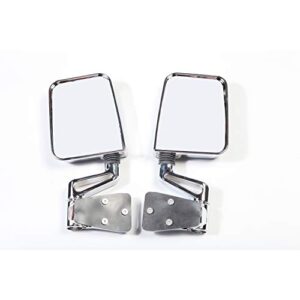 rugged ridge 11018.01 door mirror kit, dual focus, chrome; 87-02 jeep wrangler yj/tj , black