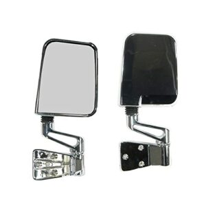 rugged ridge 11010.04 door mirror kit, chrome; 87-02 jeep wrangler yj/tj