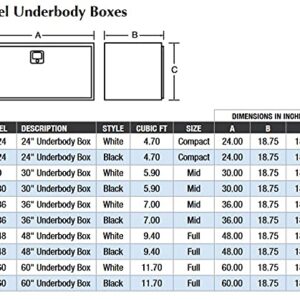 Lund 76260 60-Inch 12-Gauge Steel Underbody Truck Tool Box, Black