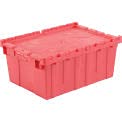 Global Industrial Distribution Container With Hinged Lid, 21.9x15.3x9.7, Red