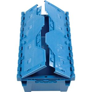 Global Industrial Distribution Container With Hinged Lid, 19-5/8x11-7/8x7, Blue