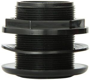 lifegard aquatics standard threaded bulkhead kit for fish aquariums – high-impact resistant pvc – includes bulkhead fitting, gasket, lock nut – jet black – 1-1/2 inch