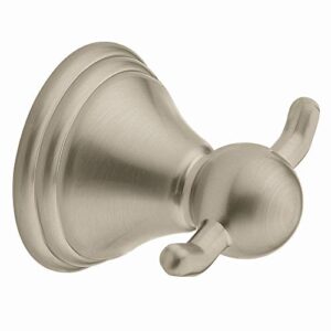 moen dn8403bn preston double robe hook, brushed nickel