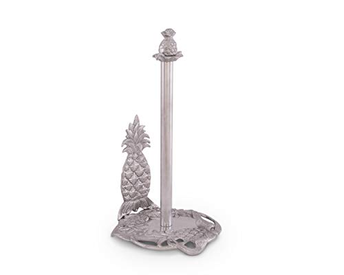 Arthur Court Pineapple Countertop Decorative Paper Towel Holder Aluminum Metal 14.5 inch Standing Tall