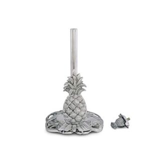 Arthur Court Pineapple Countertop Decorative Paper Towel Holder Aluminum Metal 14.5 inch Standing Tall