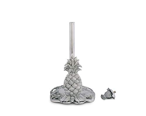 Arthur Court Pineapple Countertop Decorative Paper Towel Holder Aluminum Metal 14.5 inch Standing Tall