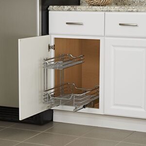 Household Essentials C26512-1 Glidez Under Sink Sliding Organizer | Pull Out Cabinet Shelf | Chrome | 12.5 Inches Wide