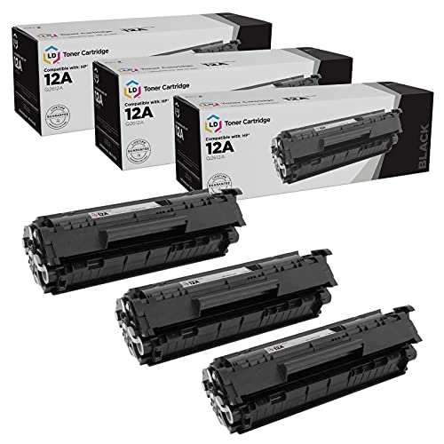 LD Products Compatible Replacement for HP 12A Black Toner Cartridge 3-Pack for Use in Laserjet: 1010, 1012, 1018, 1020, 1022, 1022n, 1022nw, 3015, 3020, 3030, 3050, 3052, 3055, M1319, M1319f