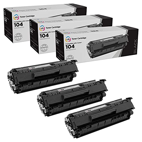 LD Compatible Toner Cartridge Replacement for Canon 104 (Black, 3-Pack)