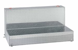 lund 3248 48-gallon l-shaped aluminum liquid storage tank, diamond plated, silver