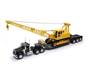 new-ray 11293c 1/32 kenworth w900 lowboy w/crane