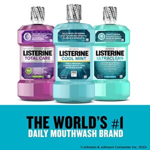 Listerine Cool Mint Antiseptic Mouthwash, Bad Breath, Plaque & Gingivitis, Mint, 1 L