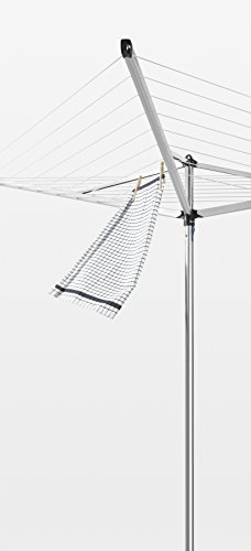 Brabantia Topspinner Rotary Dryer Clothesline with Ground Spike, 131 Feet, Silver