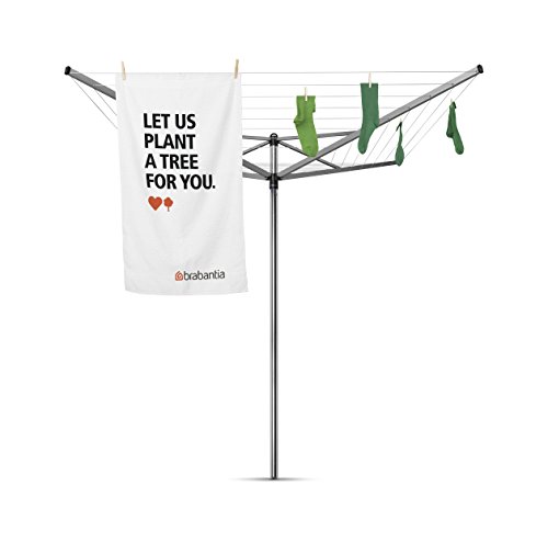 Brabantia Topspinner Rotary Dryer Clothesline with Ground Spike, 131 Feet, Silver