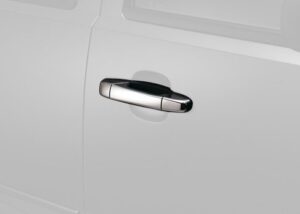 auto ventshade 685406 chrome door lever covers (handle only), 4-door set for 1999-2006 silverado & sierra 1500, suburban, tahoe, yukon | 1999-2004 silverado & sierra 2500 | 2001-2006 silverado & sierra 2500hd, 3500 | 2002-2006 avalanche 2500 & 2006 avalan