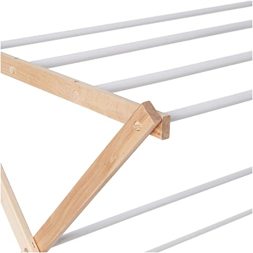 Household Essentials 5001 Collapsible Folding Wooden Clothes Drying Rack For Laundry | Pre Assembled