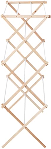 Household Essentials 5001 Collapsible Folding Wooden Clothes Drying Rack For Laundry | Pre Assembled