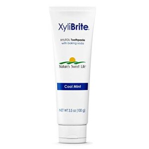 nature’s sunshine xylibrite xylitol toothpaste, cool mint, 3.5 oz. | fluoride free toothpaste with xylitol and baking soda to whiten teeth and promote oral health