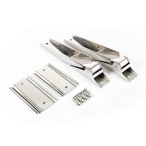 rugged ridge 11114.03 tailgate hinge kit, stainless steel; 97-06 jeep wrangler tj