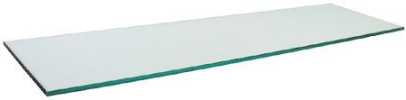 10" x 36" Rectangle 3/8" Tempered Clear Glass Shelf