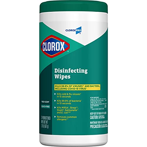 CloroxPro Disinfecting Wipes, Clorox Disinfectant Wipes, Industrial Cleaning, Fresh Scent, 75 Wet Wipes (6 Pack) - 15949