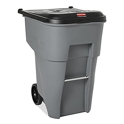 Rubbermaid Commercial Products Brute Rollout Trash/Garbage Can/Bin with Wheels, 95 GAL, for Restaurants/Hospitals/Offices/Back of House/Warehouses/Home, Gray (FG9W2200GRAY)