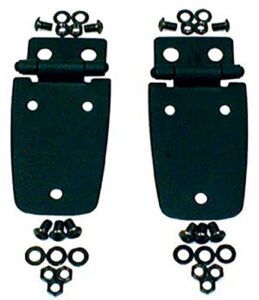 rugged ridge 11205.02 hood hinge, black; 97-06 jeep wrangler tj