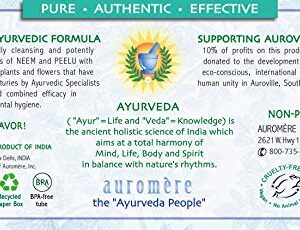 Auromere Ayurvedic Herbal Toothpaste, Mint Free - Vegan, Natural, Non GMO, Fluoride Free, Gluten Free, with Neem & Peelu (4.16 oz), 4 Pack