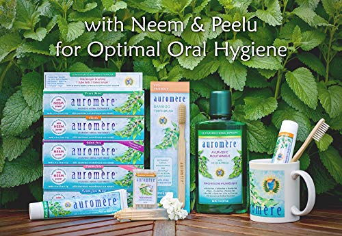 Auromere Ayurvedic Herbal Toothpaste, Classic Licorice Flavor - Vegan, Natural, Non GMO, Fluoride Free, Gluten Free, with Neem & Peelu (4.16 oz), 4 Pack