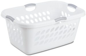 sterilite 12158006 ultra laundry basket, white with titanium handles