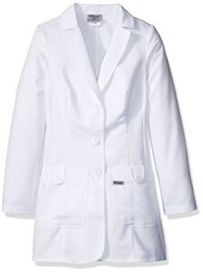 grey’s anatomy 7446 missy 2 pkt white lab coat w/ back tab small