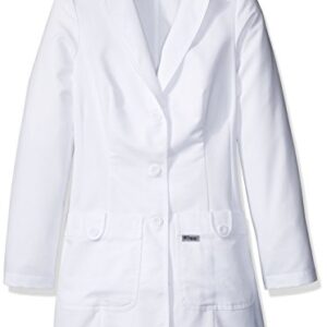 Grey's Anatomy 7446 Missy 2 Pkt White Lab Coat w/ Back Tab Small