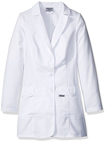 Grey's Anatomy 7446 Missy 2 Pkt White Lab Coat w/ Back Tab Small