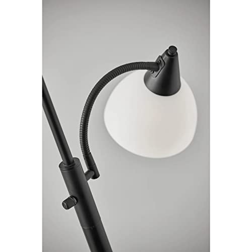 Adesso 7202-01 Piedmont 71" Torchiere with Adjustable Reading Lamp, 2 Lights, Black, Smart Outlet Compatible