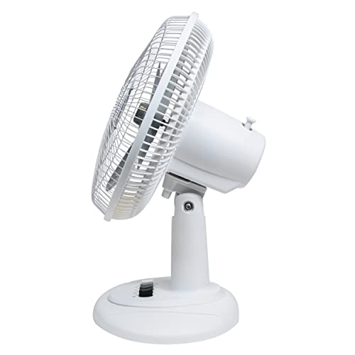 Comfort Zone CZ161WT Quiet 3-Speed 16-inch Oscillating Table Fan with Adjustable Tilt , White