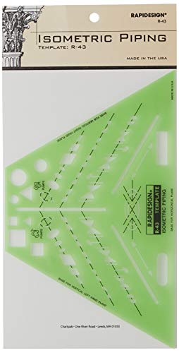 Rapidesign Isometric Piping Template, 1 Each (R43)