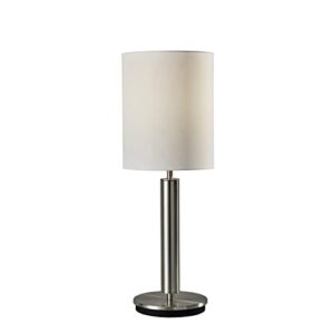 adesso 4173-22 hollywood table, 27 in, 100w incandescent, brushed finish, 1 small lamp, satin steel