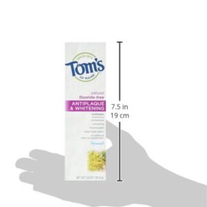 Tom's of Maine Fluoride-Free Antiplaque & Whitening Natural Toothpaste, Fennel, 5.5 oz.