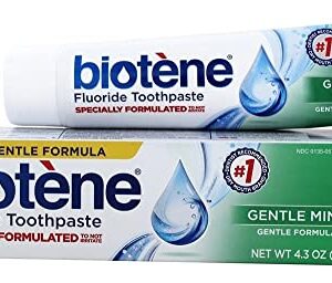 Biotene Fluoride Toothpaste Antibacterial Gentle Mint, 4.3 Ounces each Pack of 3