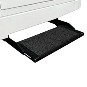 prest-o-fit 2-1042 wraparound rv step rug black 18 in. wide