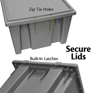 Akro-Mils 35231 Lid for 35225 and 35230 Plastic Nest and Stack Storage Tote, Grey, (3-Pack)