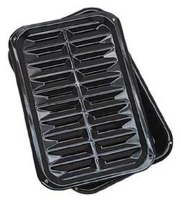 range kleen bp106x 2 pc porcelain broil and bake pan 12.75 inch by 8.5 inch,black