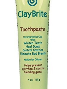 Zion Health Claybrite Natural Toothpaste, Natural Mint, 4 Ounce (Packaging may vary)