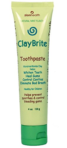 Zion Health Claybrite Natural Toothpaste, Natural Mint, 4 Ounce (Packaging may vary)