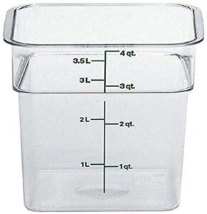 cambro 4sfscw135 camsquare square food storage container (4-quart, polycarbonate, nsf)