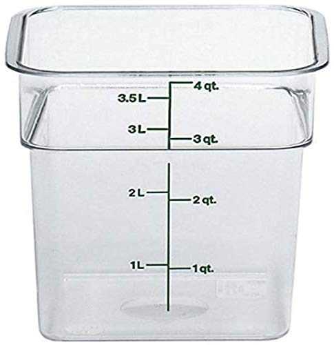 Cambro 4SFSCW135 CamSquare Square Food Storage Container (4-Quart, Polycarbonate, NSF)