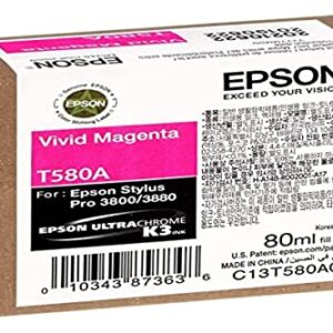 Epson T580A UltraChrome K3 Vivid Magenta Cartridge Ink